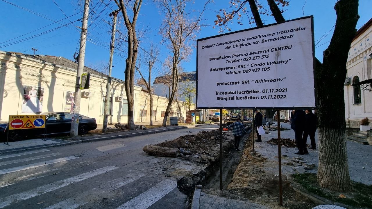 După Sciusev, și trotuarul din strada Alexandru Bernardazzi. Ceban ...